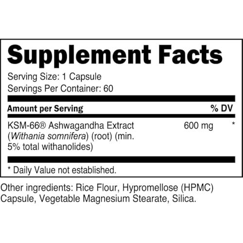 Herbal supplement with KSM-66 ashwagandha