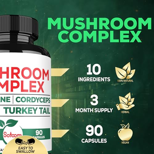 Herbal supplement with lion's mane mushrooms