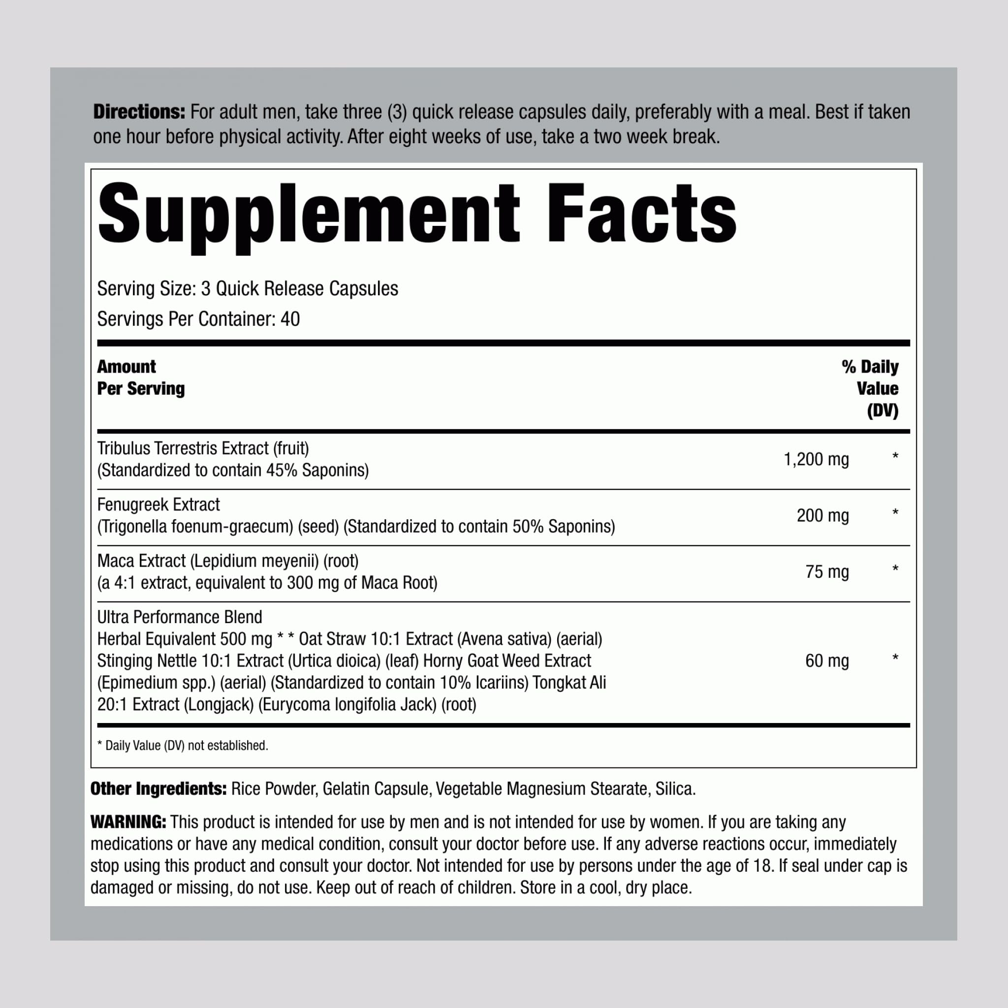 herbal supplement with maca and tribulus