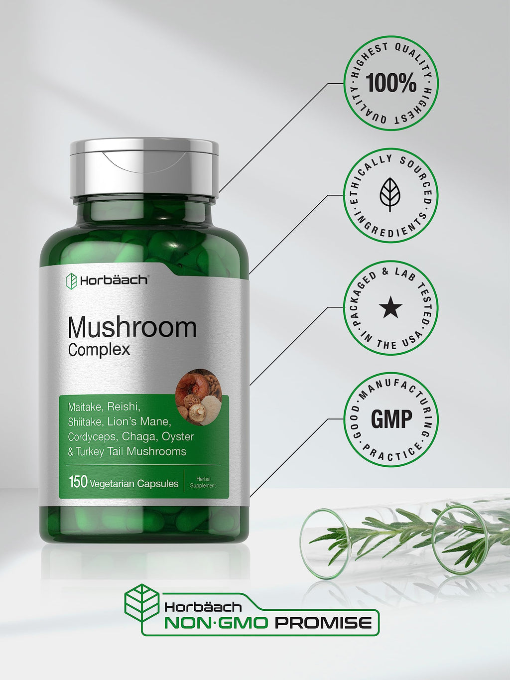 Herbal supplement with multiple mushrooms