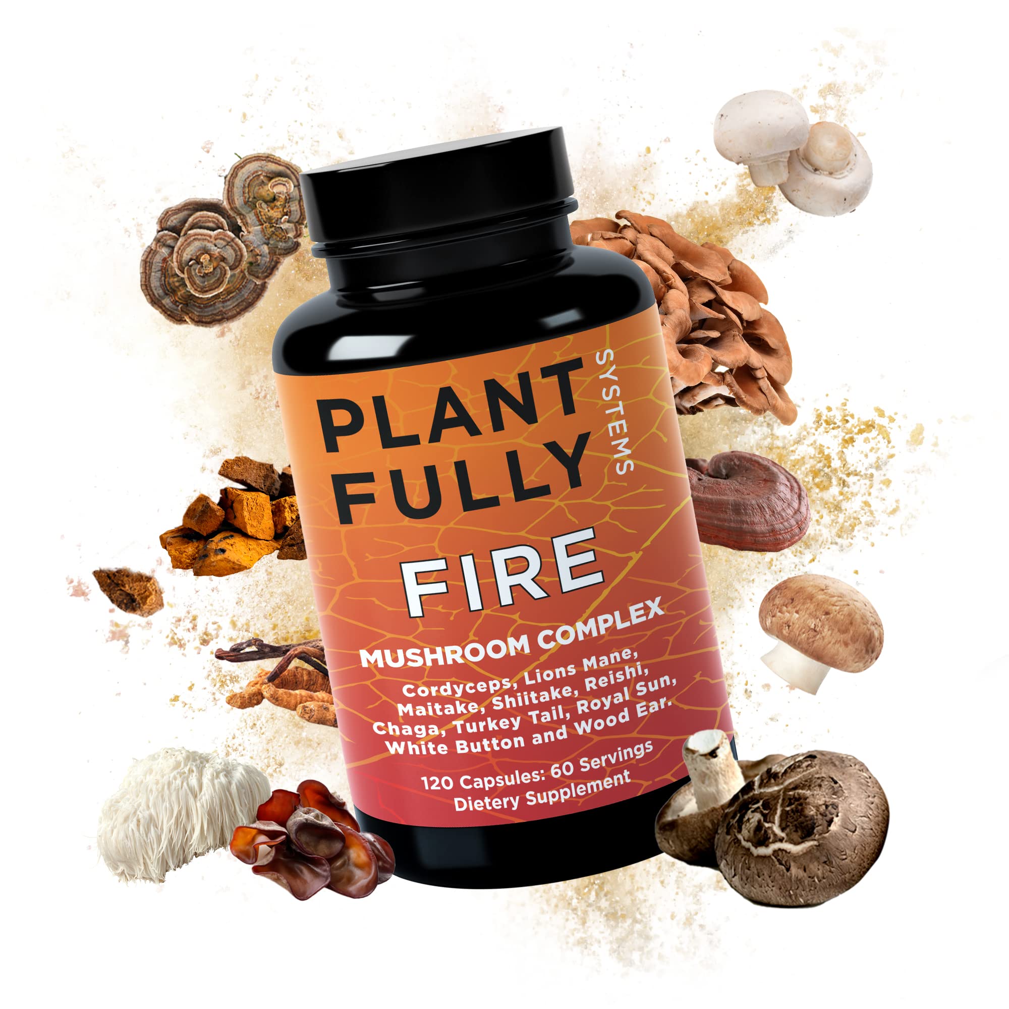 Herbal supplement with multiple mushrooms