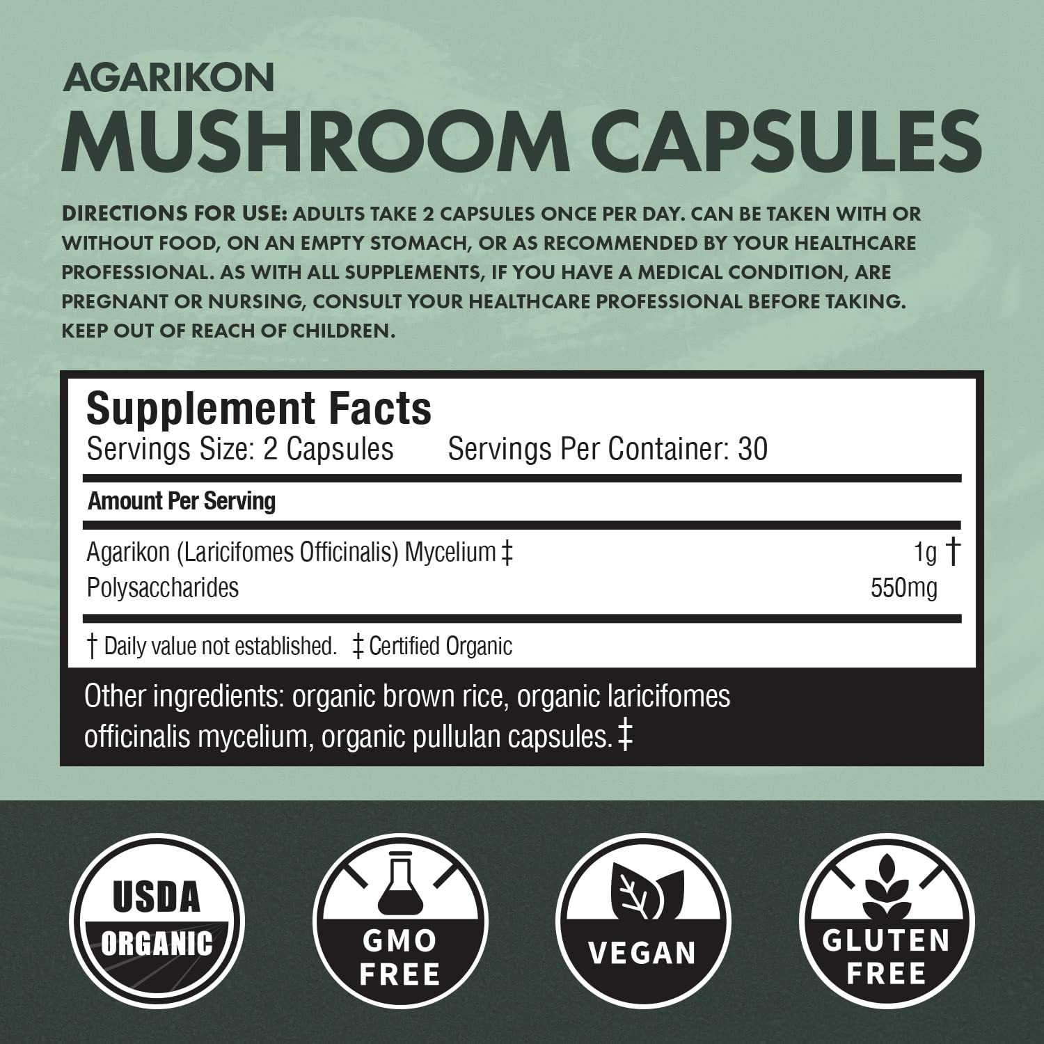 herbal supplement with mushrooms for vitality