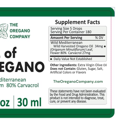 herbal supplement with oil of oregano
