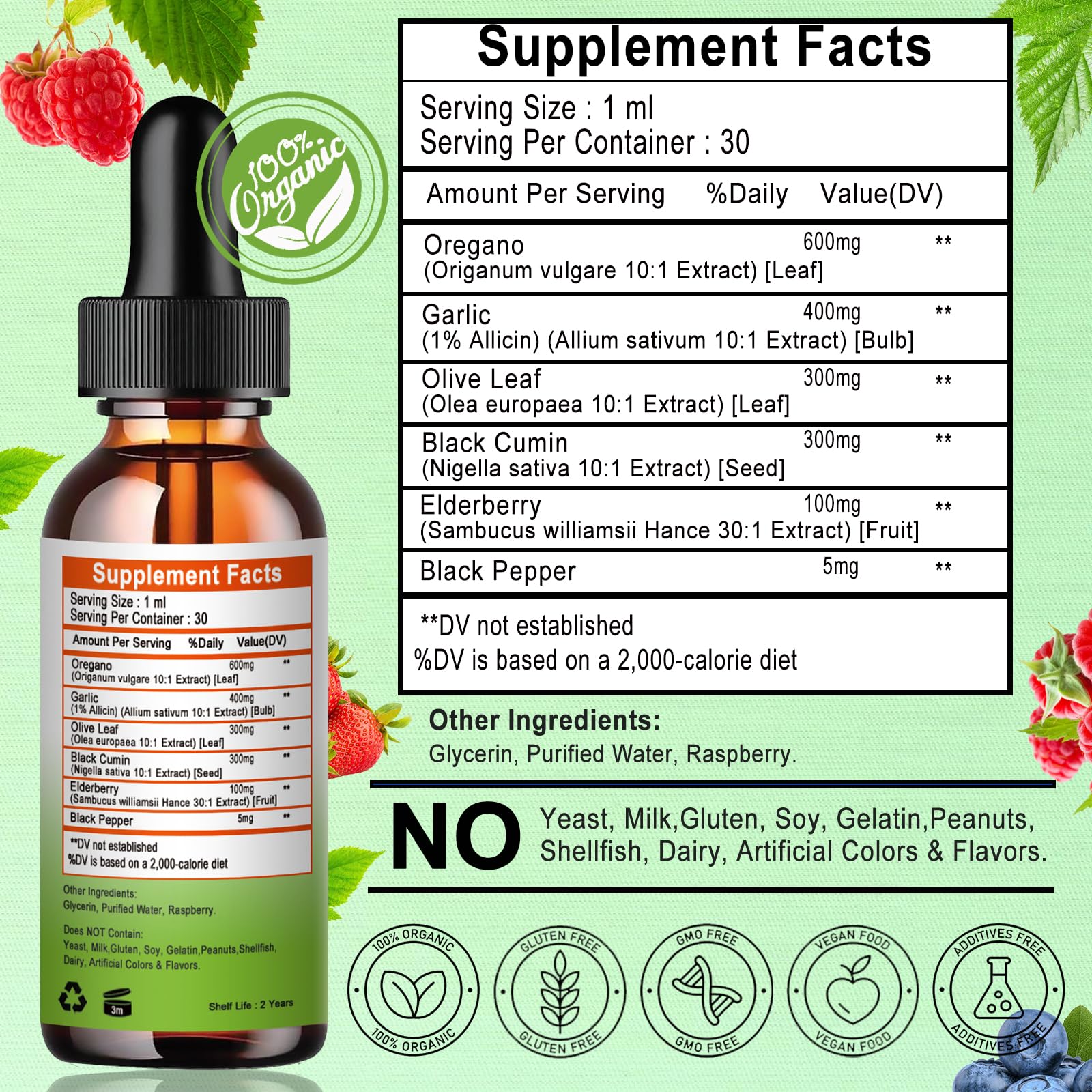 Herbal supplement with oregano and black seed