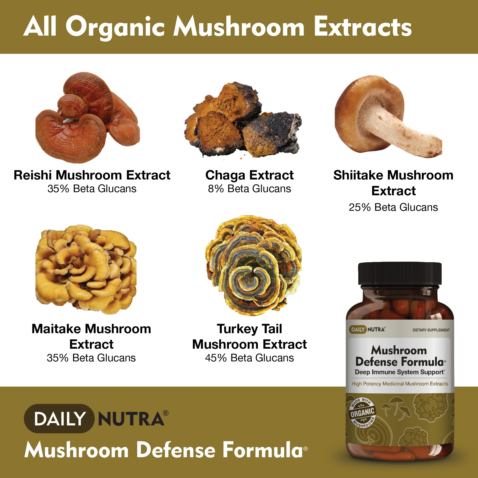 herbal supplement with organic mushrooms