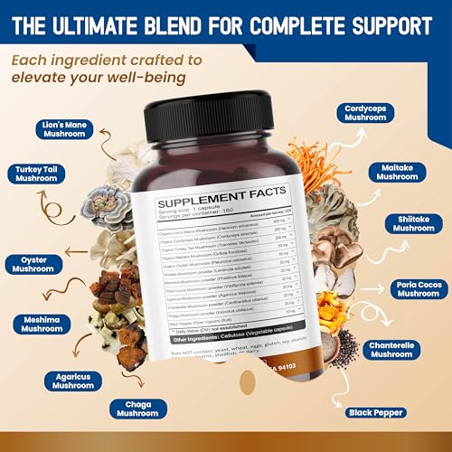 herbal supplement with organic mushrooms
