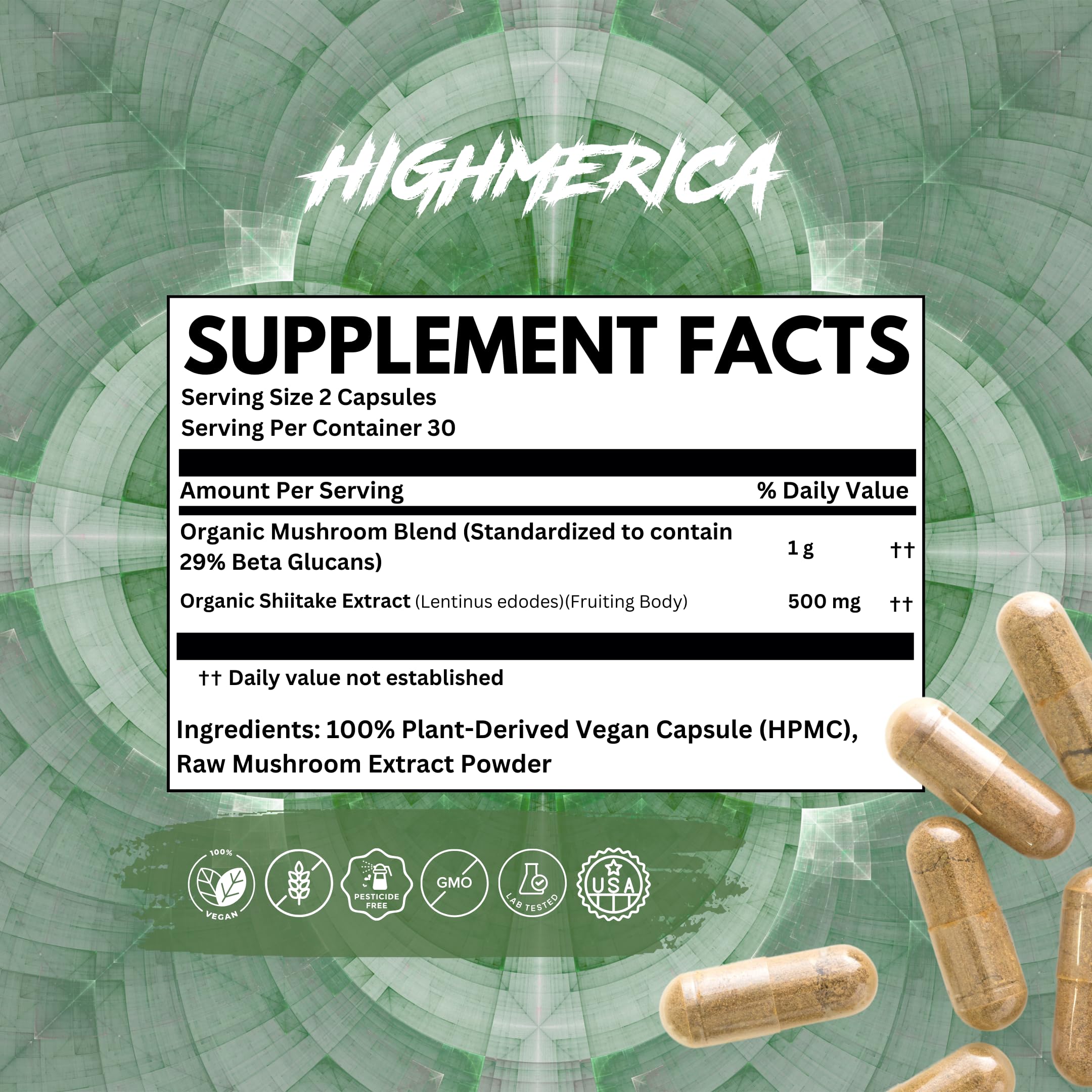 herbal supplement with organic mushrooms