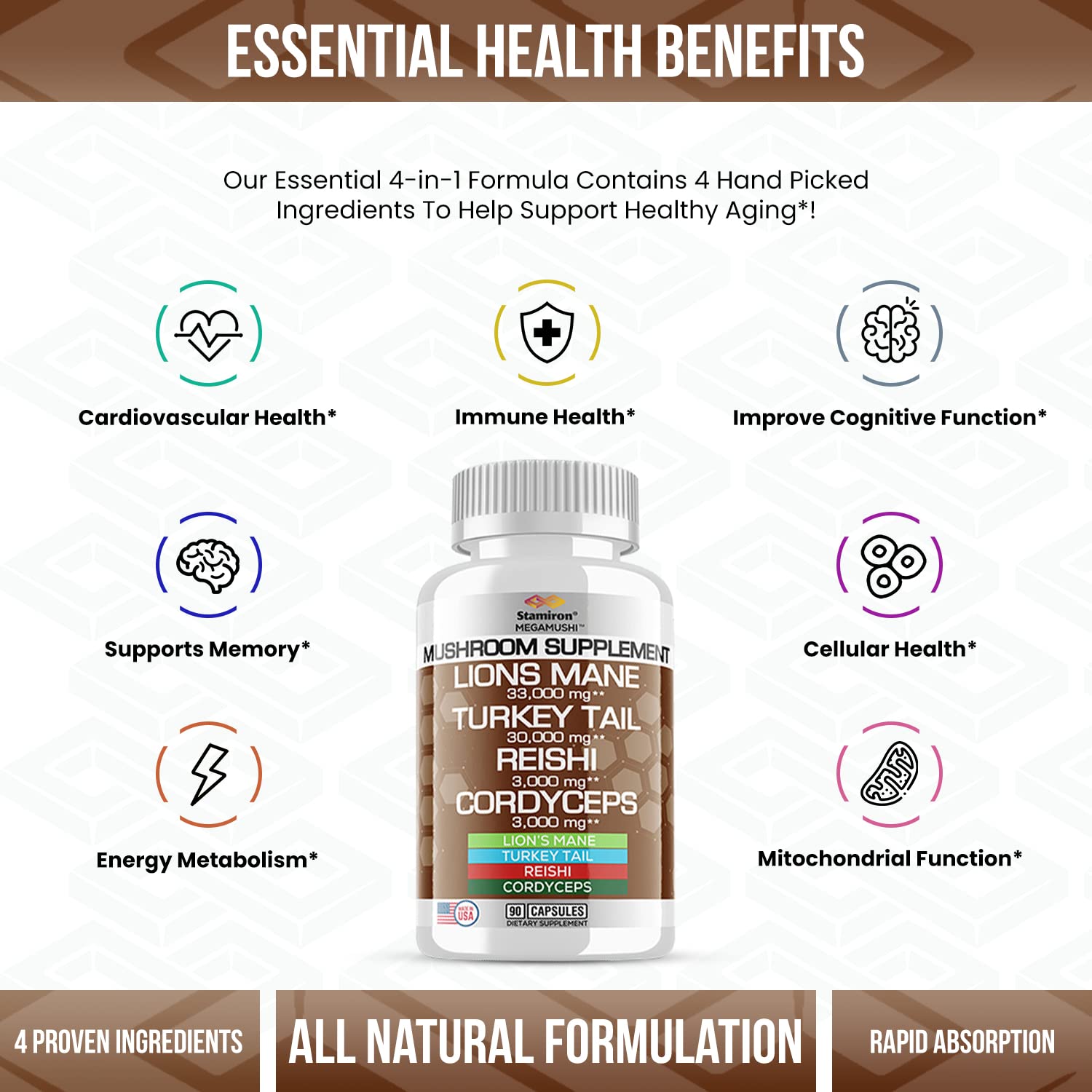 herbal supplement with Reishi mushrooms