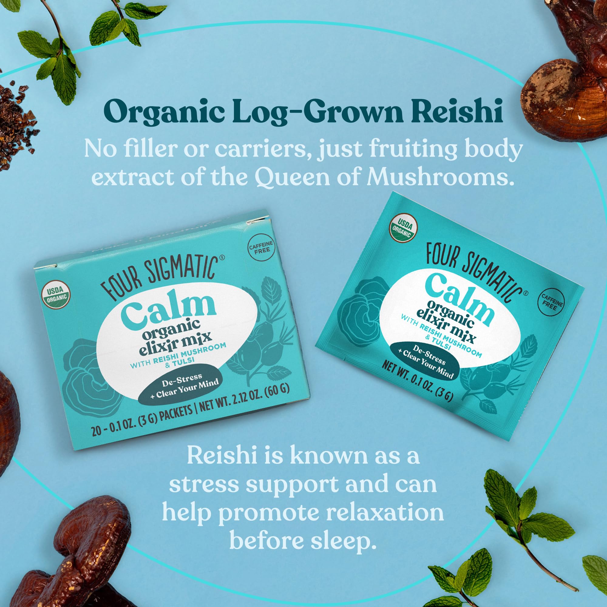 Herbal supplement with Reishi mushrooms