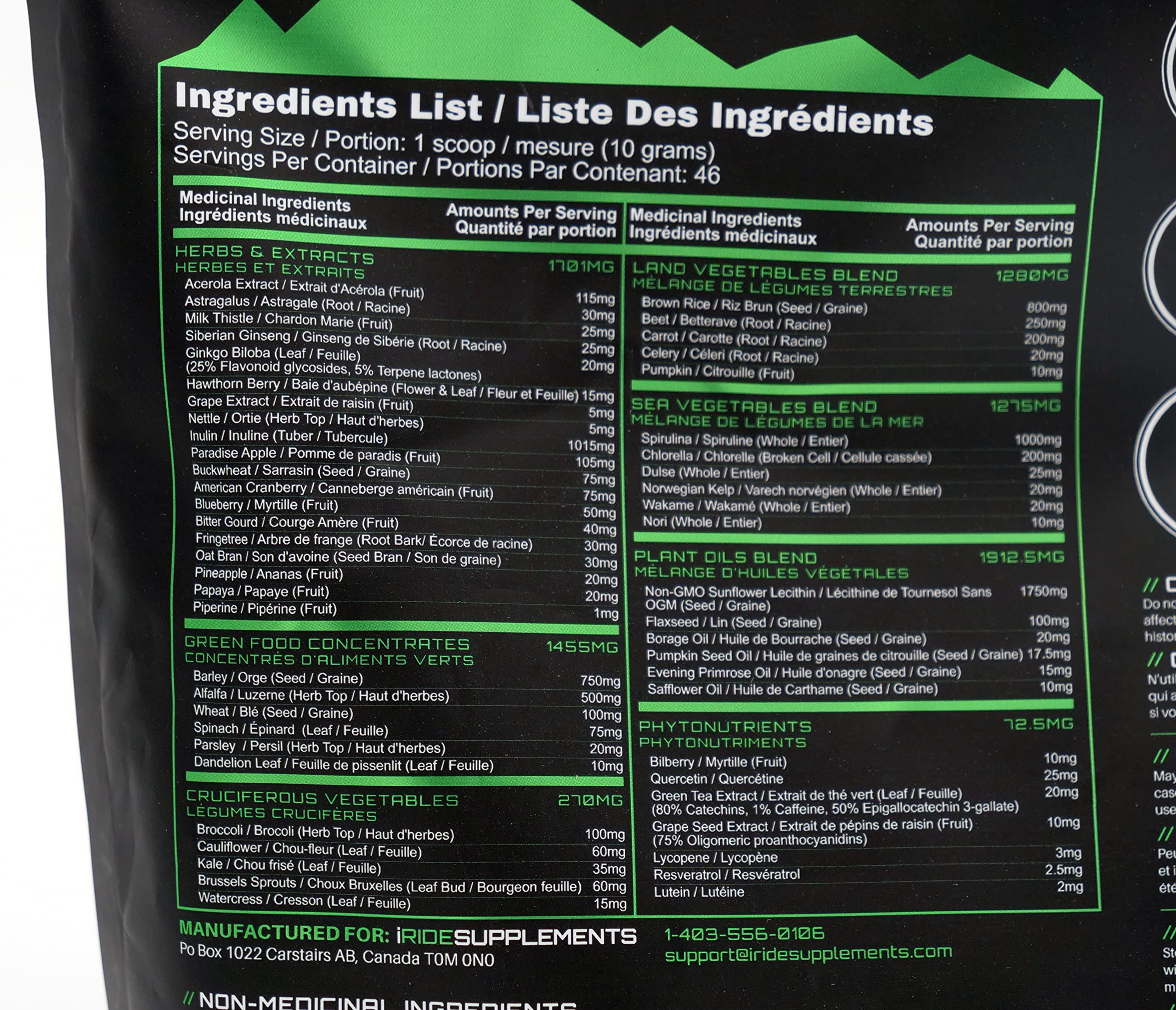 herbal supplement with spirulina