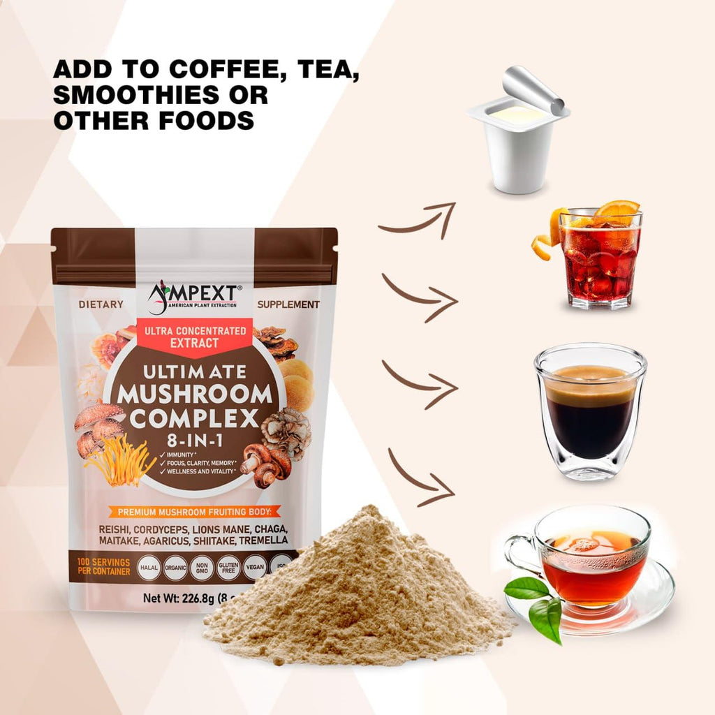 herbal supplements featuring potent mushrooms