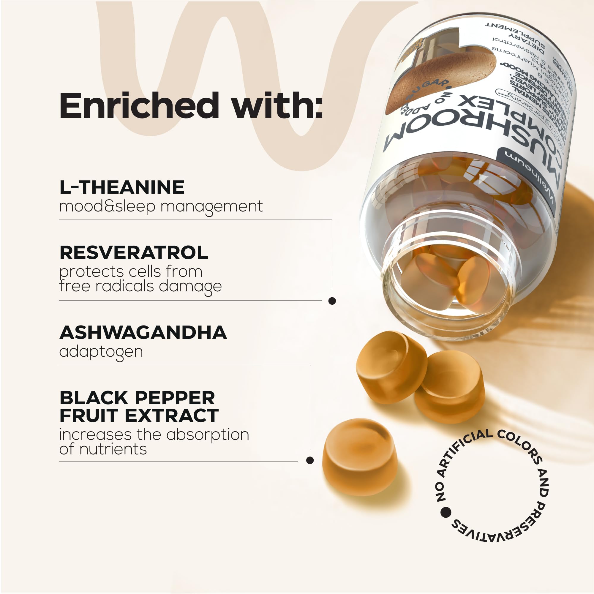 Herbal supplements with L-Theanine and Resveratrol