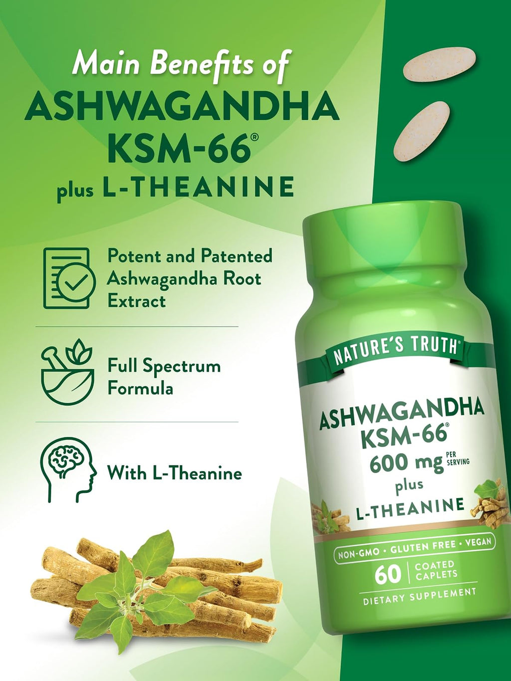 Herbal support with ashwagandha caplets