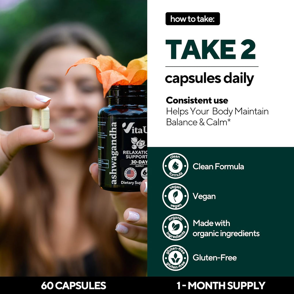 Herbal support with ashwagandha capsules