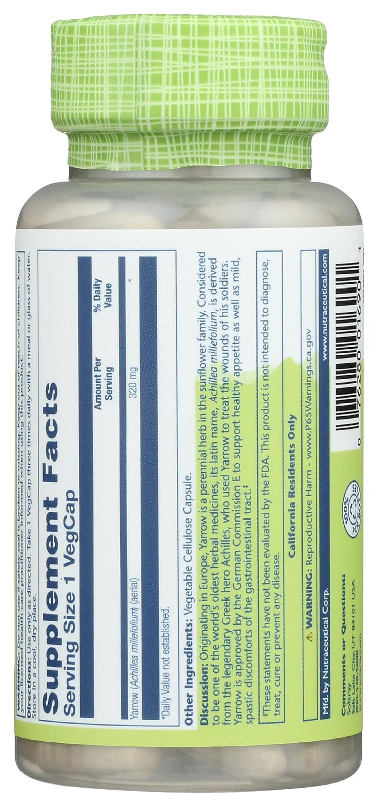 herbal support with Solaray Yarrow