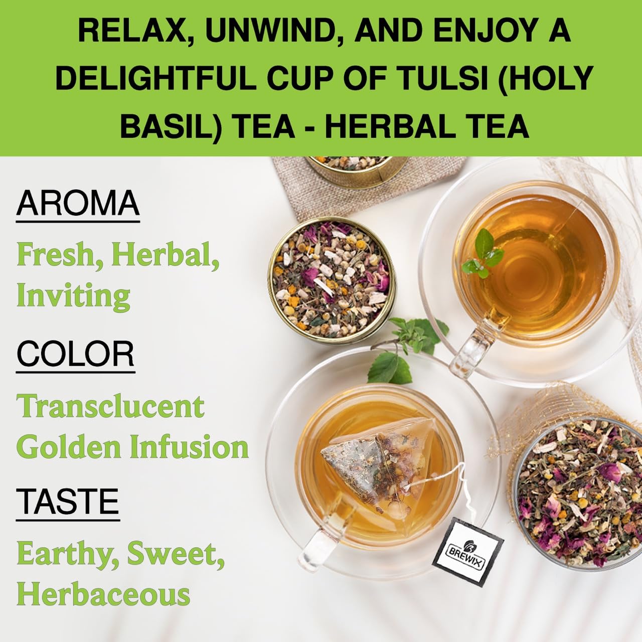 Herbal tea bags for soothing moments