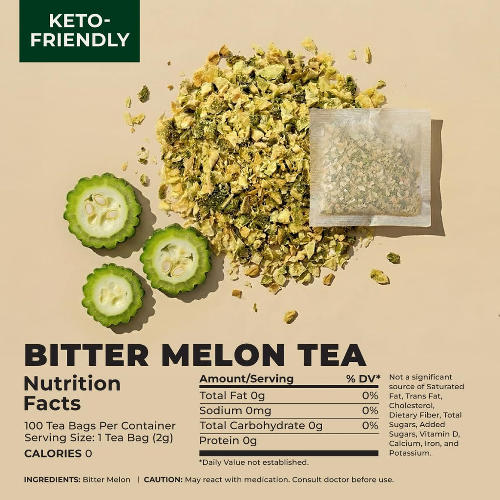 herbal tea bags with bitter melon