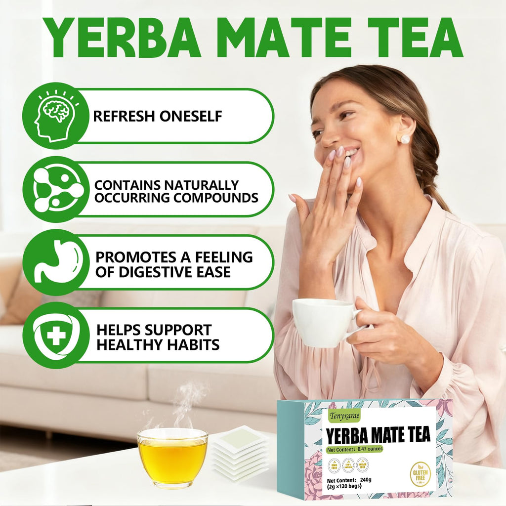 Herbal tea bags with natural caffeine