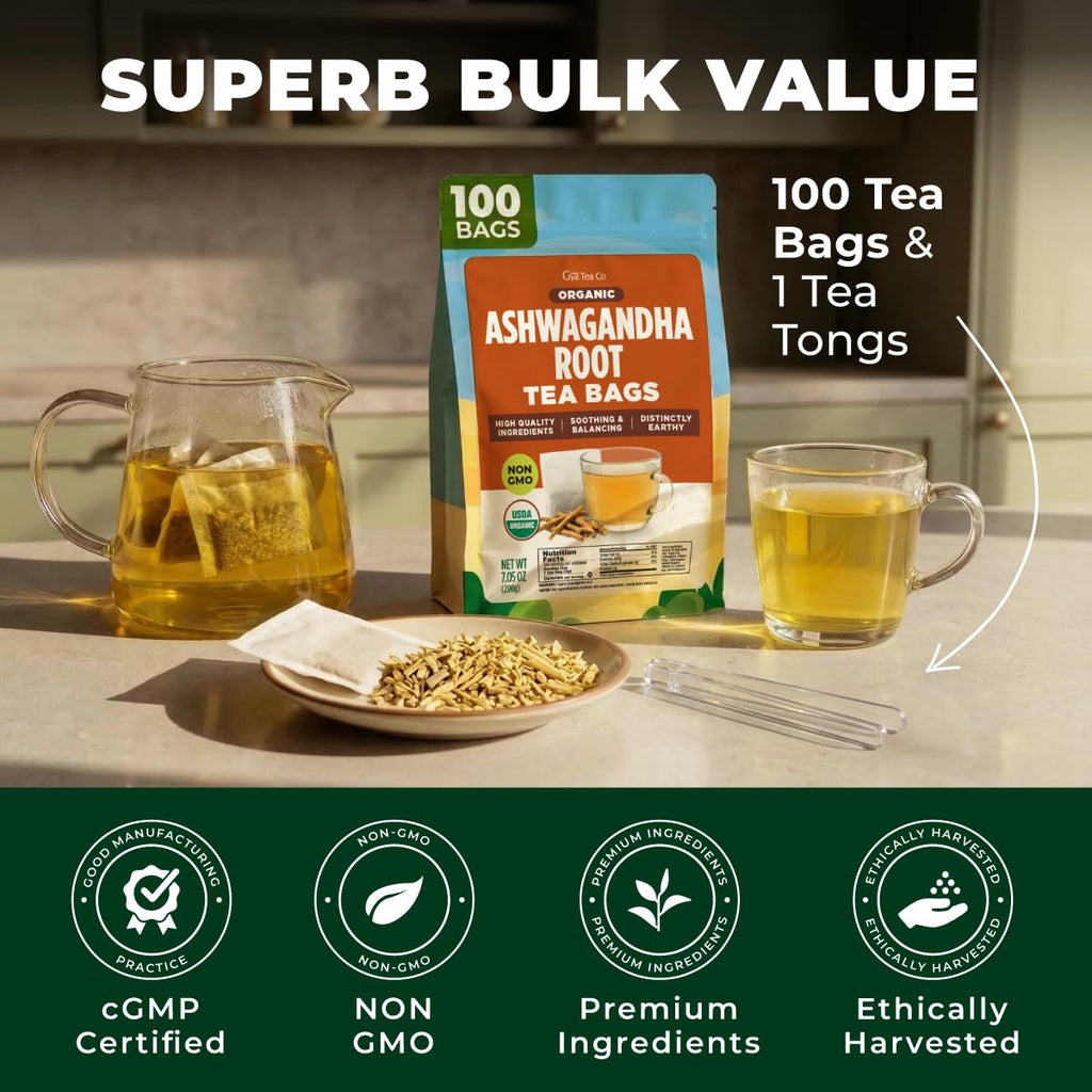 herbal tea bags with organic ashwagandha benefits