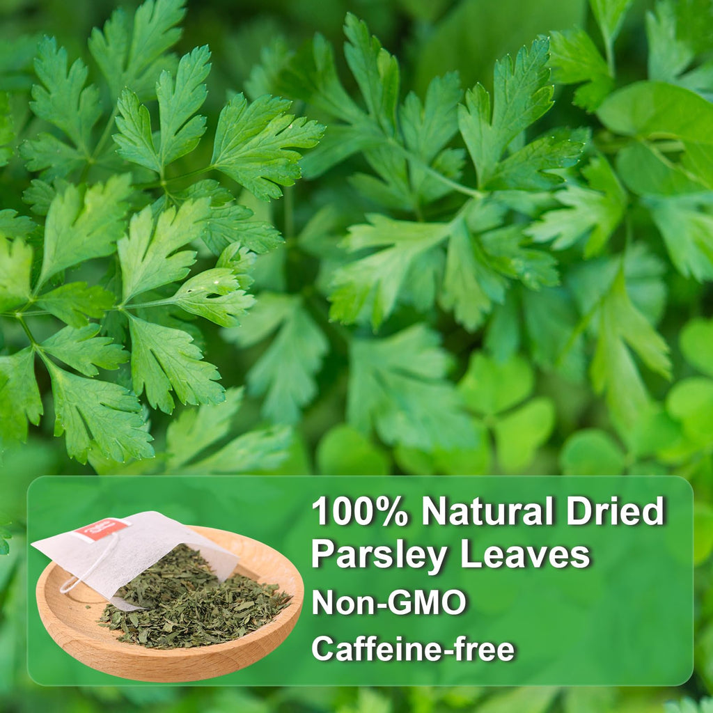 Herbal tea bags with parsley flavour
