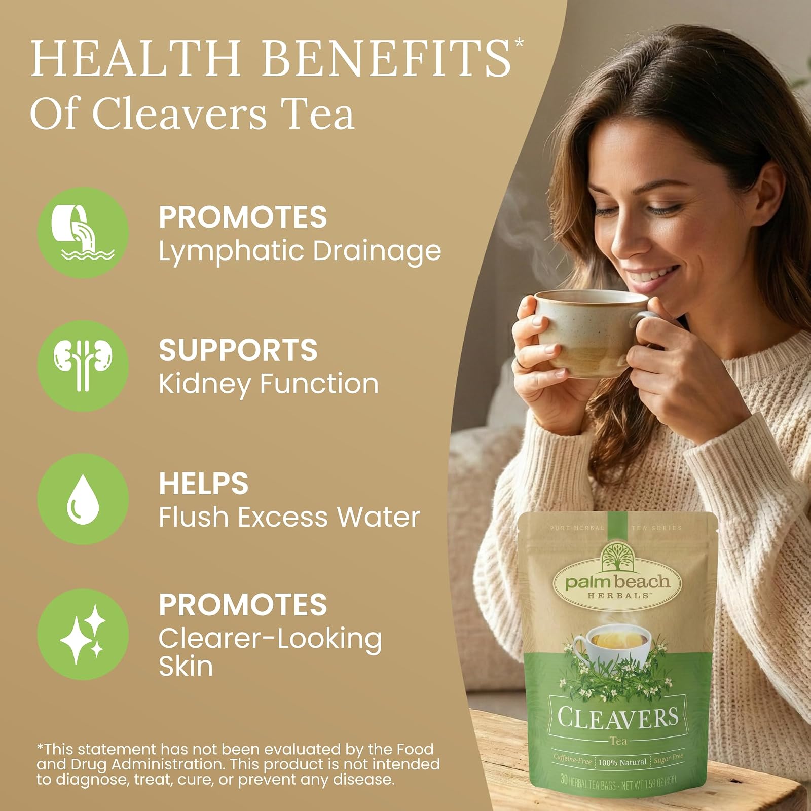 Herbal tea blend with Cleavers