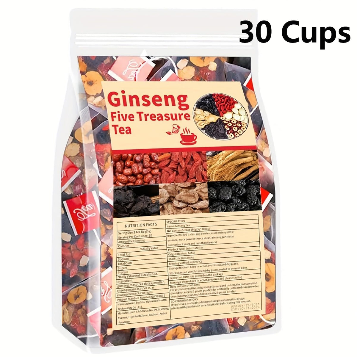 Herbal tea blend with ginseng benefits