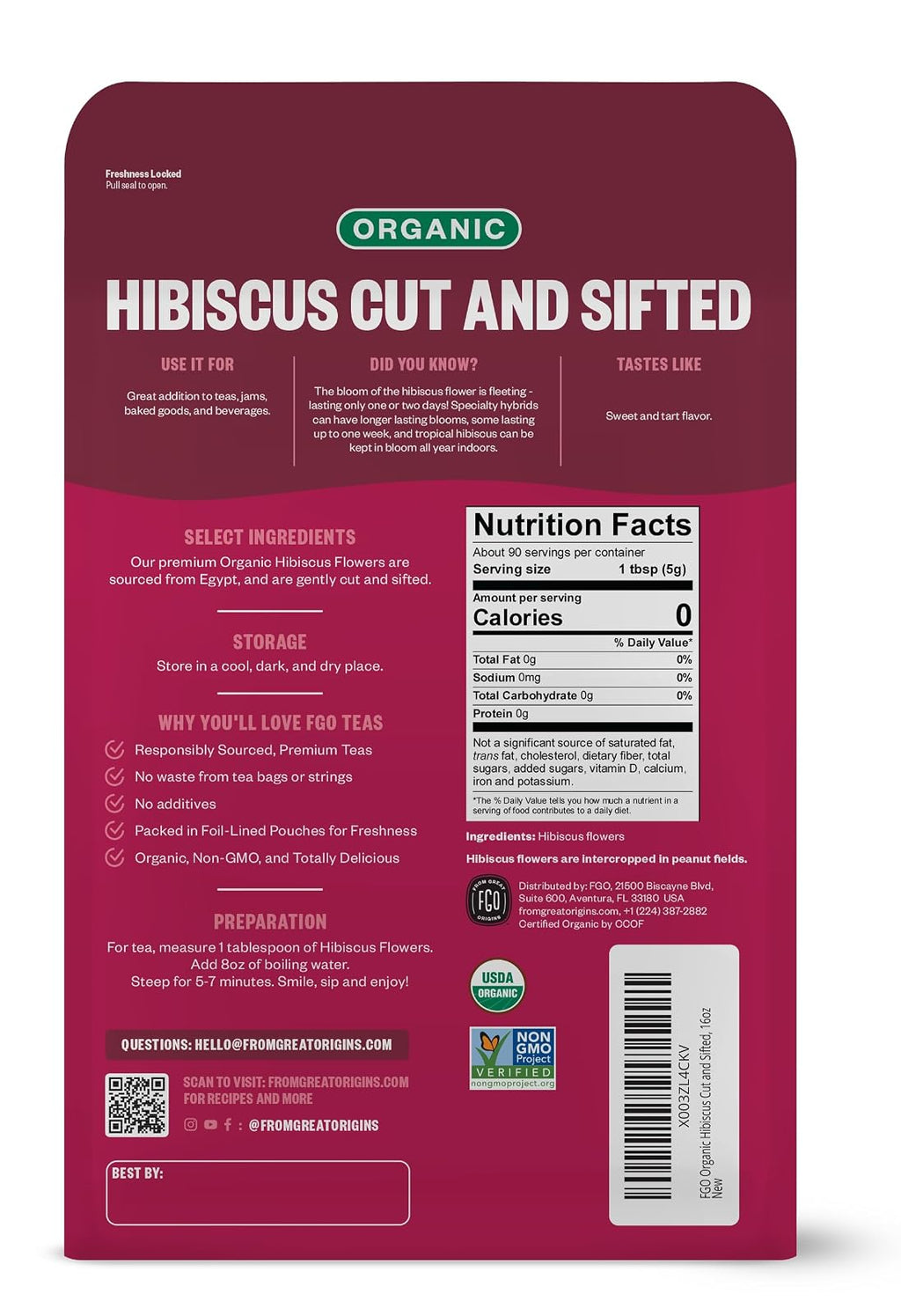 herbal tea blend with hibiscus flowers