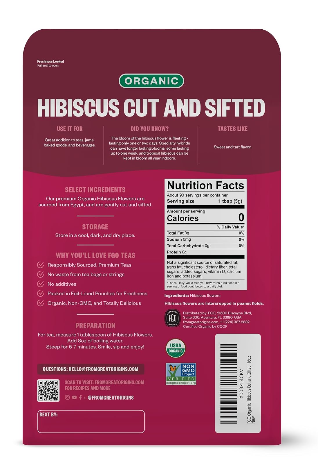 herbal tea blend with hibiscus flowers
