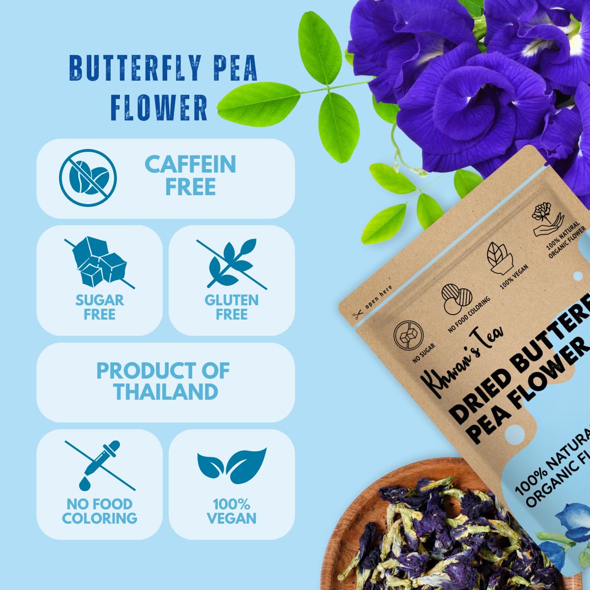 herbal tea for vibrant blue colour