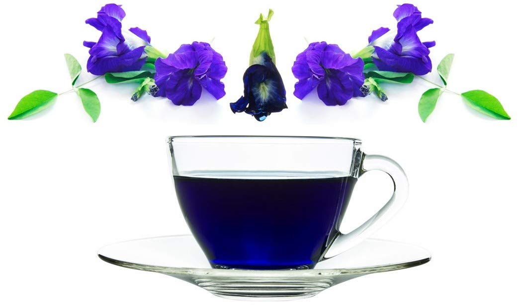 Herbal tea for vibrant blue colour