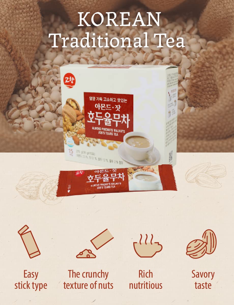 herbal tea with almonds and pinenuts