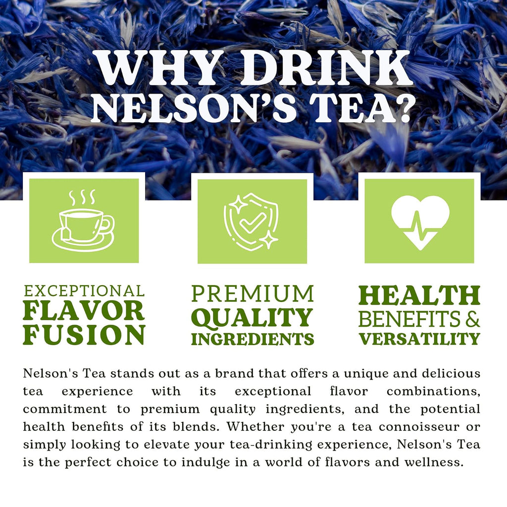 herbal tea with blue cornflower petals