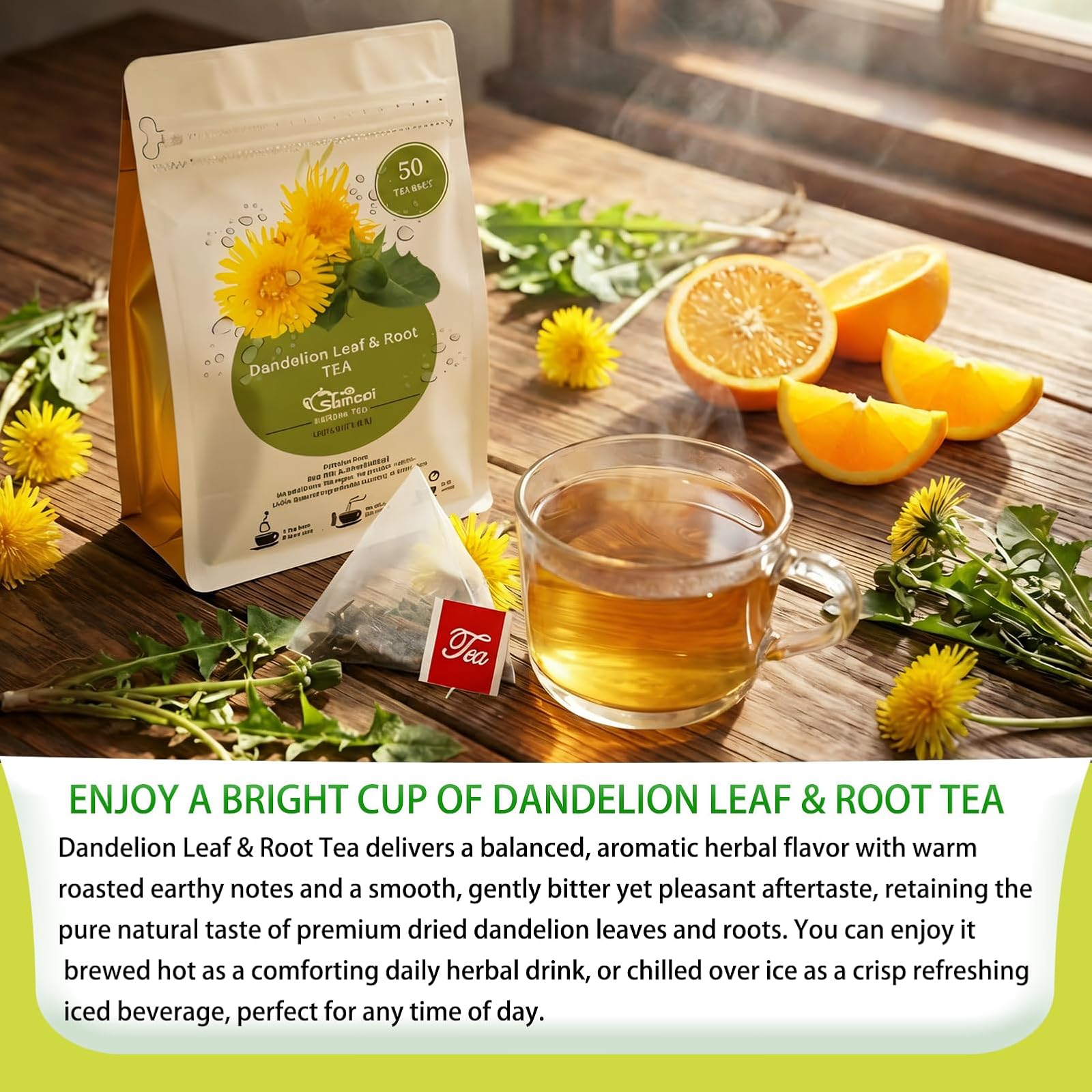 Herbal tea with dandelion leaf benefits