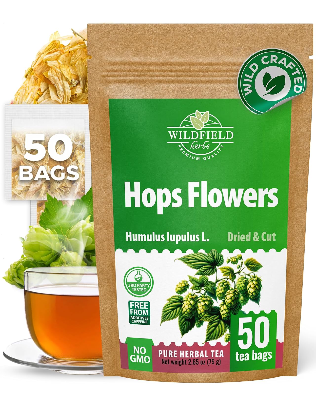 herbal tea with dried hops