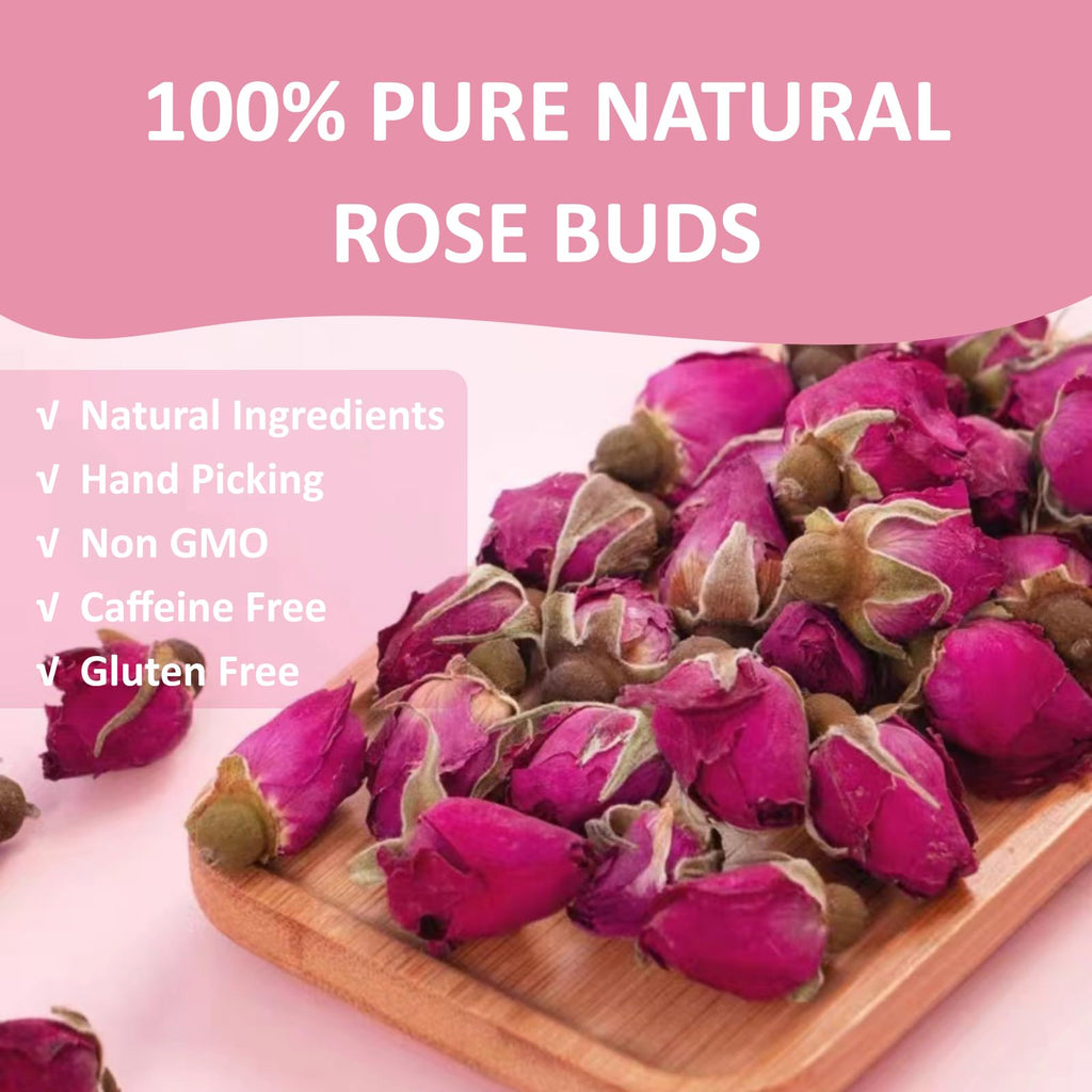 herbal tea with dried rose buds