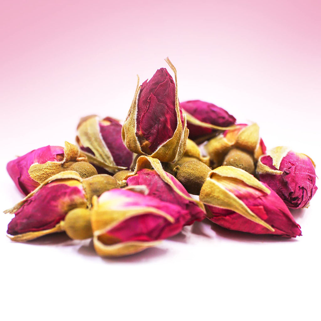 herbal tea with dried rose buds