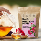 herbal tea with dried rose petals