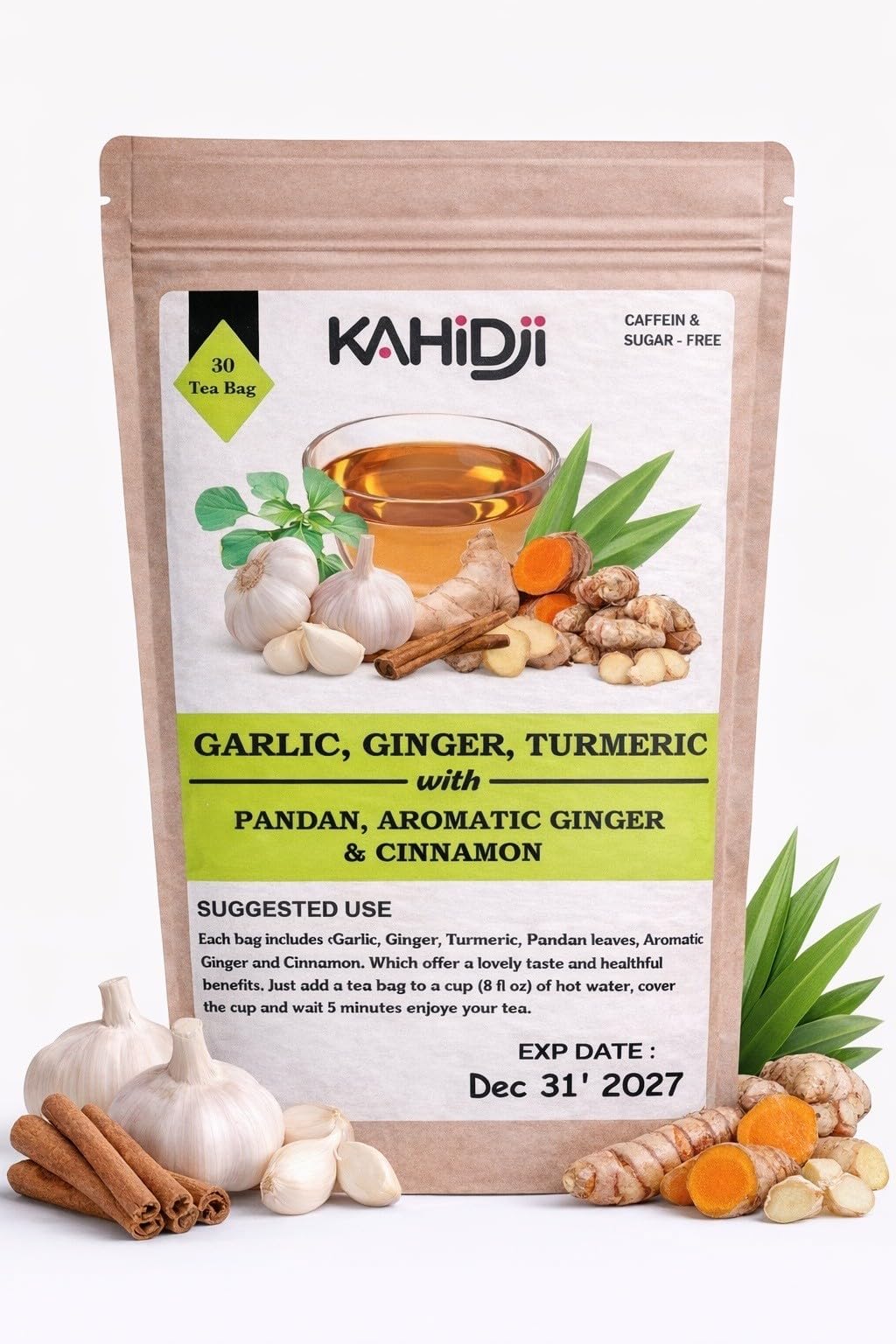 herbal tea with garlic and ginger
