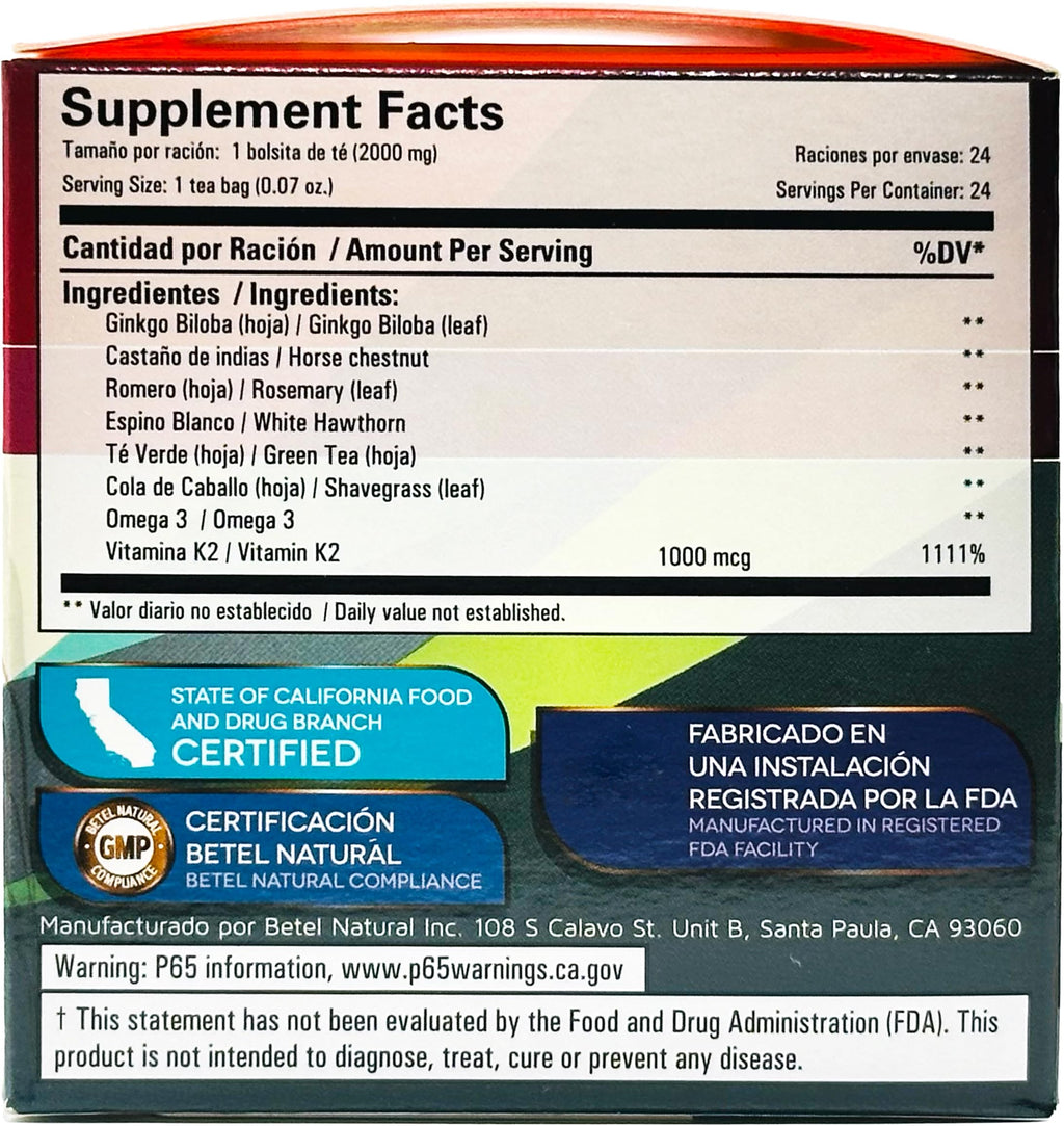 herbal tea with ginkgo biloba extract