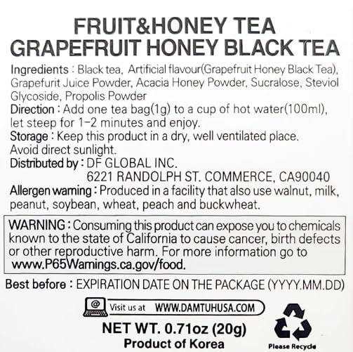 Herbal tea with grapefruit flavour