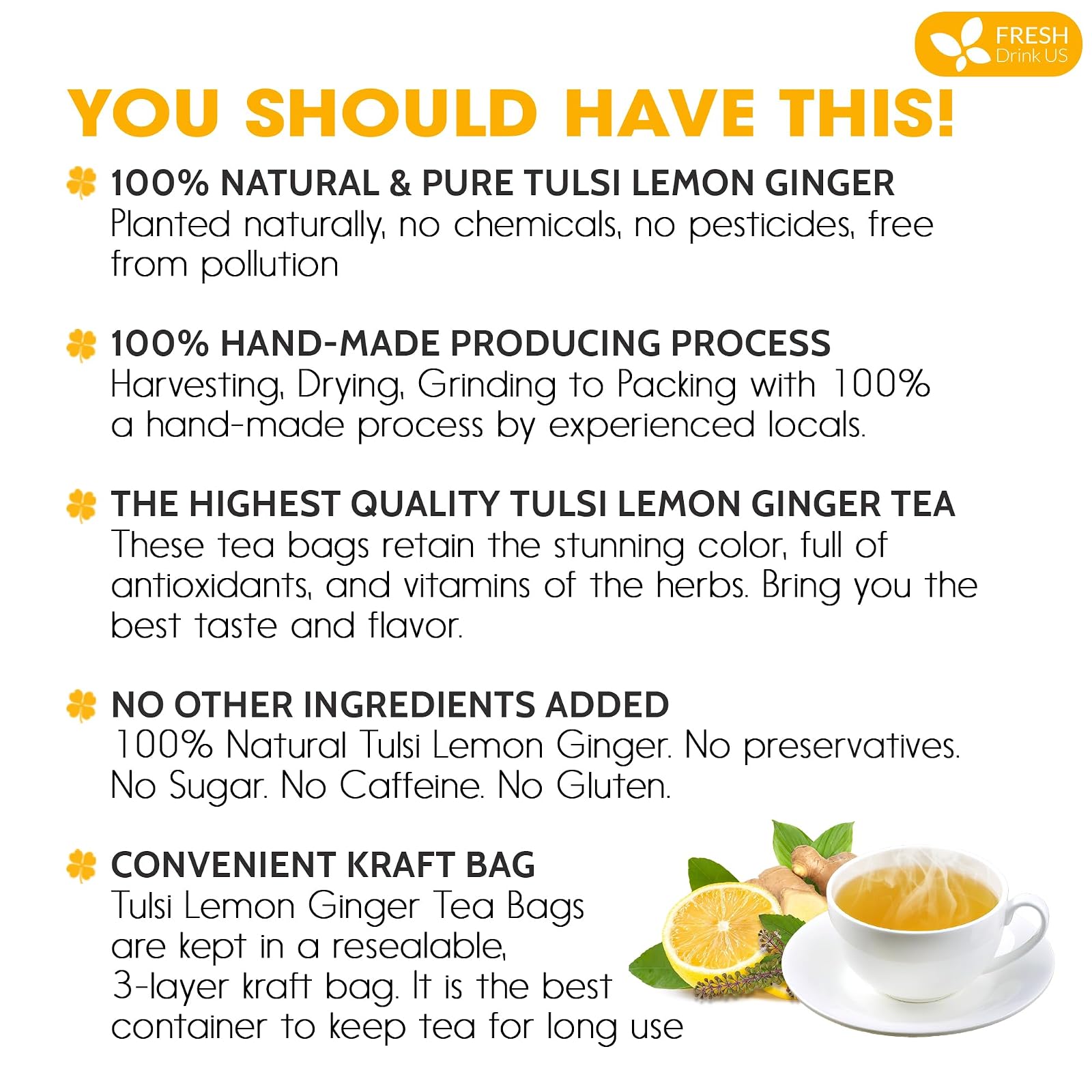 herbal tea with lemon and ginger