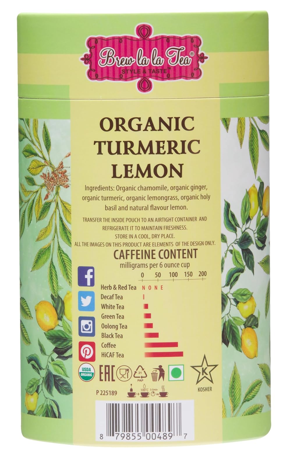 herbal tea with lemon and turmeric