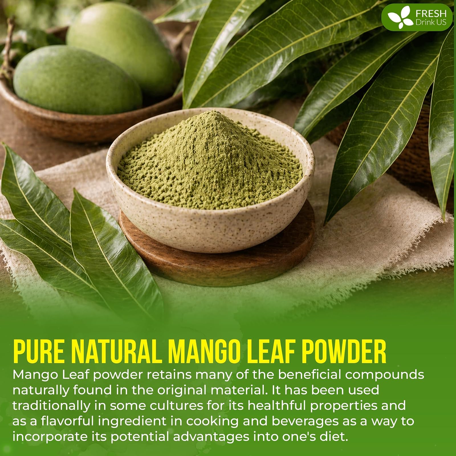 Herbal tea with mango leaves