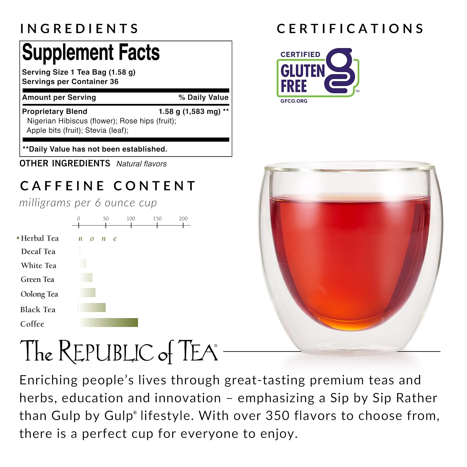 Herbal tea with natural fruit flavours