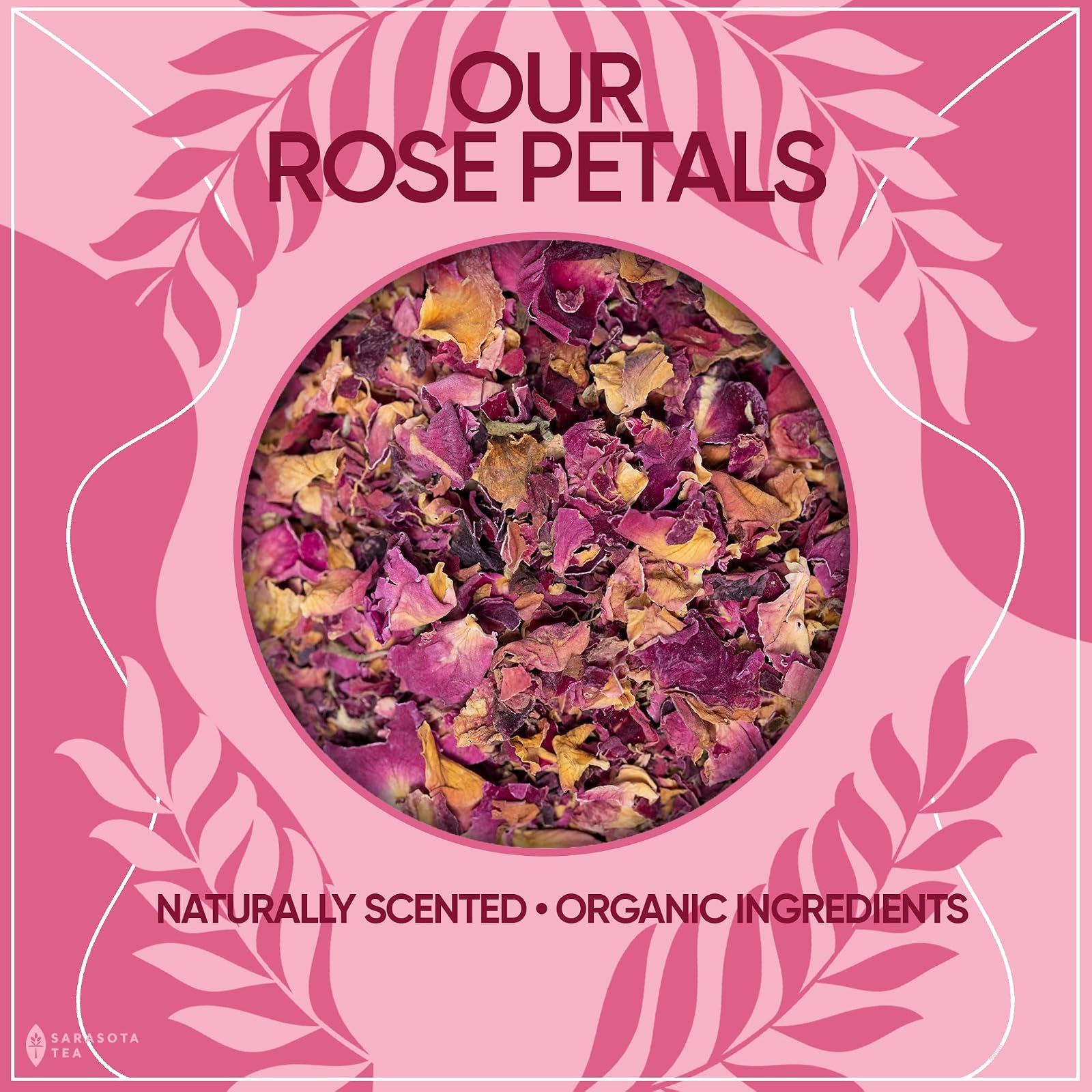herbal tea with organic rose petals
