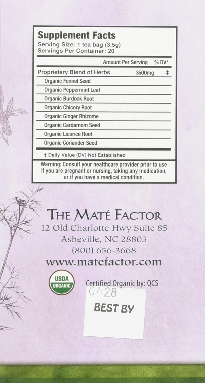 herbal tea with prebiotics for digestion