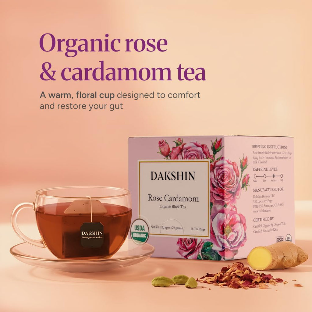 herbal tea with rose and cardamom