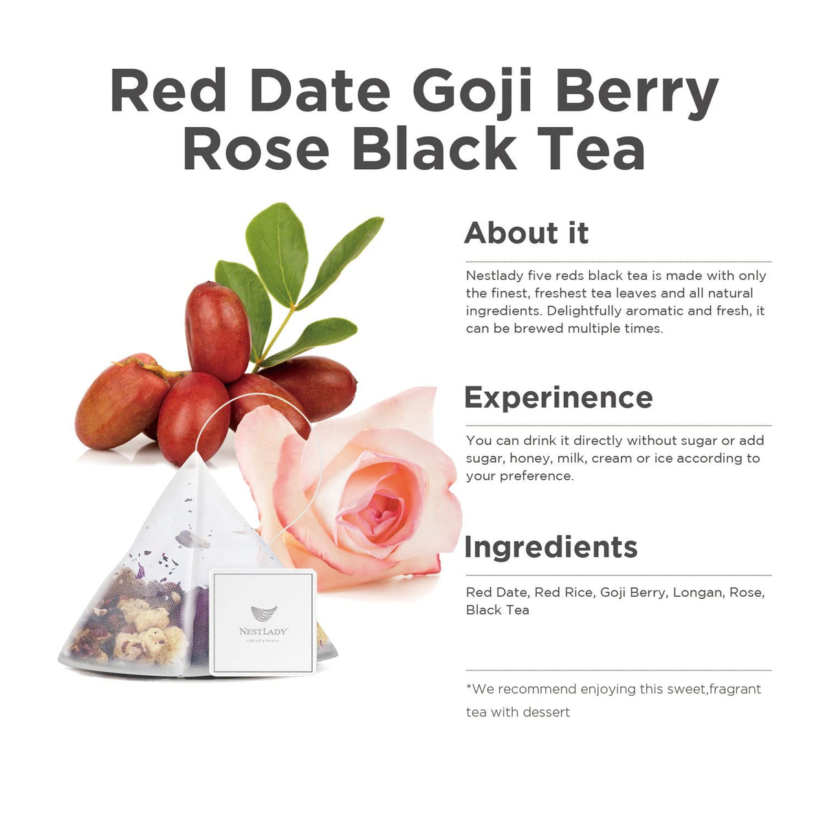 herbal tea with rose and goji