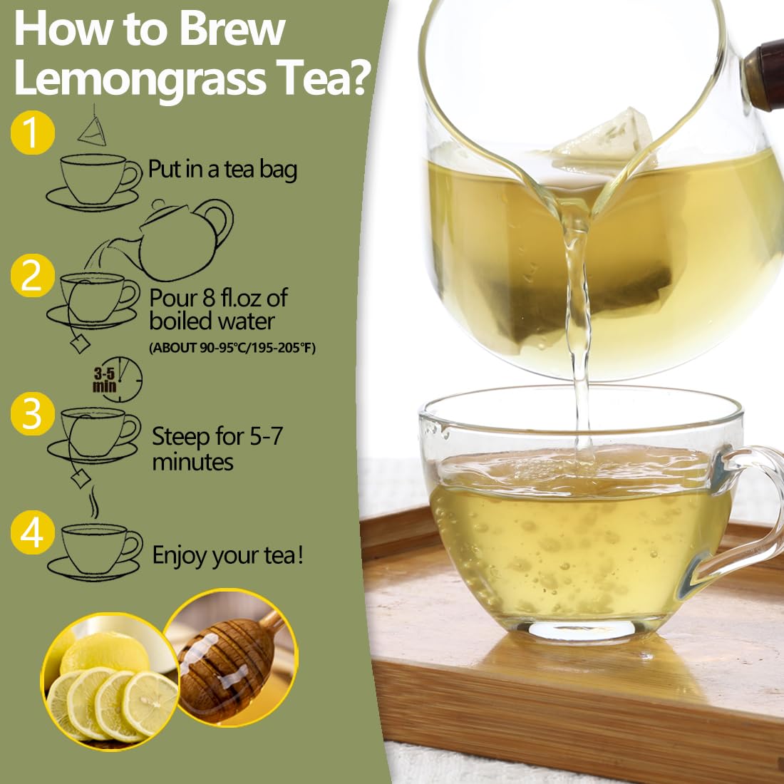Herbal tea with soothing lemongrass