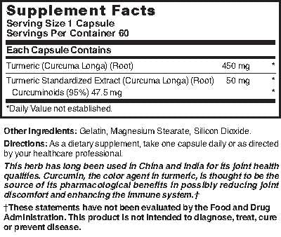 Herbal turmeric capsules for daily health support